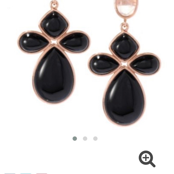 Dallas Prince | Jewelry | Dallas Prince 75 Onyx Rose Quartz Earrings ...